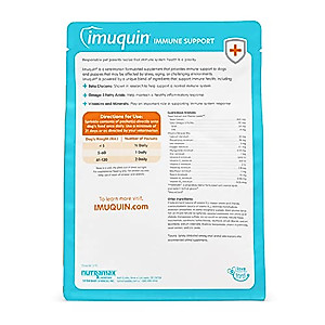 Nutramax Imuquin Immune Health Supplement Powder for Dogs, with Beta Glucans, Marine Lipids, Vitamins and Minerals, 30 Packets