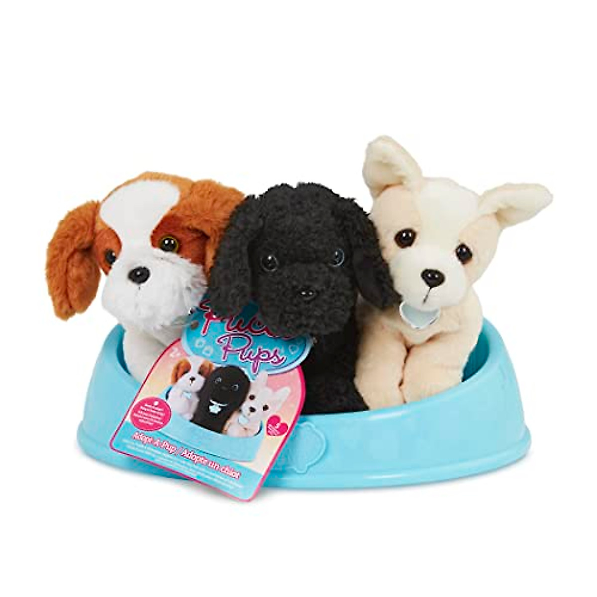 Pucci Pups – Adopt-a-Pup – Shih Tzu, Chihuahua, Poodle – Plush Toy Dogs with Dog Bed – Plush Dog for Kids Aged 2 and Up