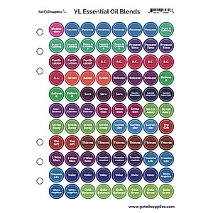 Young Living Essential Oil Labels Bottle Cap Stickers for YL EO Bottles 7 Sheets 616 Lid Stickers for Aromatherapy Containers YoungLiving Lid Stickers by Got Oil Supplies