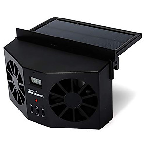 Car Solar Air Circulator Exhaust Fan, Solar Powered Car Exhaust Fan, Car Radiator,Eliminate The Peculiar Smell Inside The Car and Can Be Used for General Types of Cars(Black)