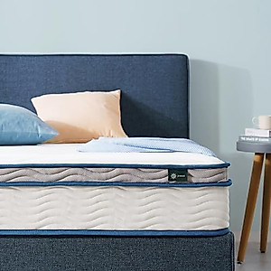 ZINUS 8 Inch Spring Sensation Hybrid Mattress [New Version], Queen, Fiberglass Free, Medium Firmness, Durable Support, Certified Safe Foams & Fabric, Mattress in A Box