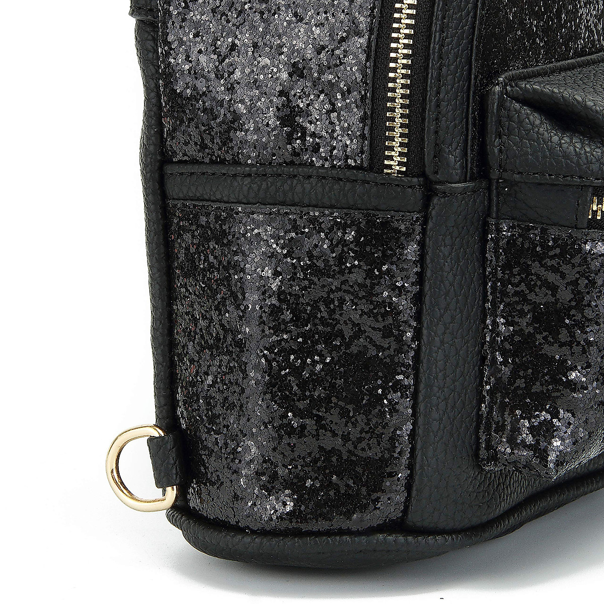 Girls Bling Mini Travel Backpack Kids Children School Bag Satchel Purses Daypack (black rainbow)