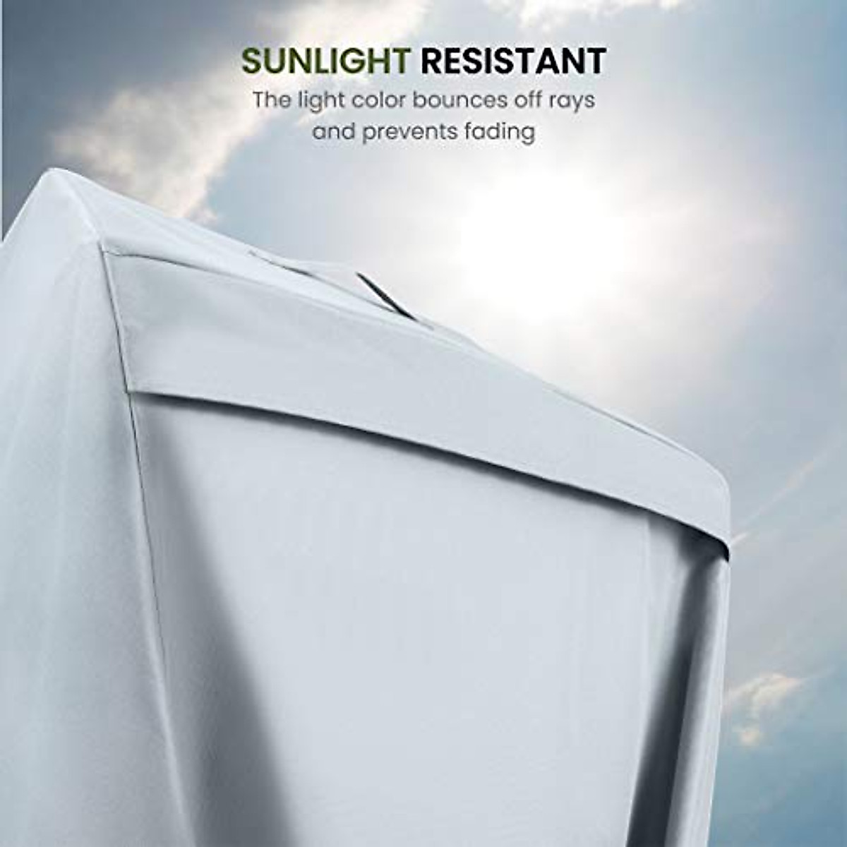 Zober BBQ Grill Cover - 44 Inch Waterproof Double Layered Fits Weber Gas Grill Cover Charbroil Grill & Smoker - Gas Grill Covers w/ Air Vents, Dual Handles - 600D Oxford Fabric, Gray