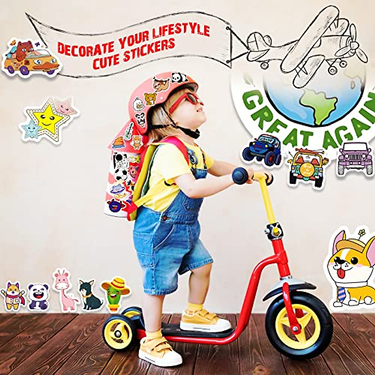 800Pcs Water Bottle Stickers, Stickers for Kids, Vinyl Waterproof Cool Scrapbook Stickers Pack for Laptop Skateboard Computer Guitar, Mixed Colorful Stickers for Teens Kids Boys Girls