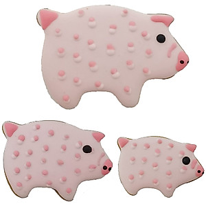 Mini Pig Shaped Cookie Cutter Set of 3 pcs, Stainless Steel Piggy Fondant Cutters