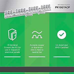 Square D - PK15GTACP 15 Terminal Ground Bar Kit