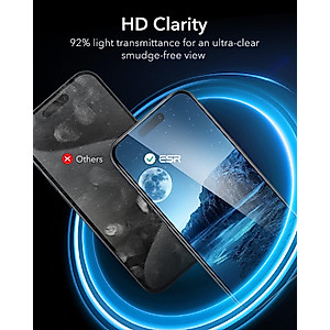 ESR 3 Pack for iPhone 16 Pro Max Screen Protector, [9H Hardness] [Military Grade Shatterproof] Tempered Glass Film with Flawless Fit Tray, HD Clear, Scratch Resistant