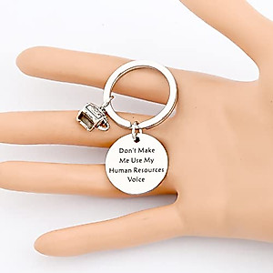 ENSIANTH Human Resources Gift Don’t Make Me Use Human Resources Voice keychain HR Manager Gift Coworker Gift (human resources key)