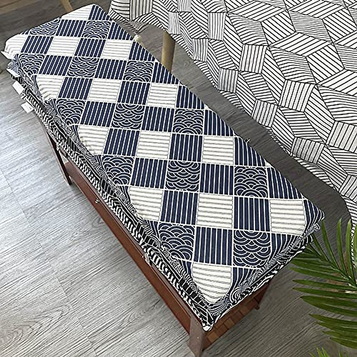 KRIDDR 4cm Thick Bench Cushion 2 3 Seater Chair Cushion Indoor Outdoor Garden Bench Seat Cushion for Bay Window Dining Patio