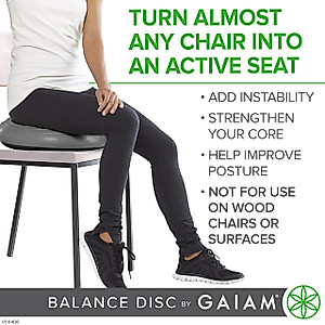 Gaiam Balance Disc Wobble Cushion Stability Core Trainer For Home Or Office Desk Chair & Kids Alternative Classroom Sensory Wiggle Seat - Grey , 16 Inch