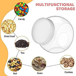 Umigy 4 Sets Plastic Candy Jar with Lid for Candy Buffet with Mini Acrylic Plastic Kitchen Scoop 42 oz Clear Candy Container Plastic Cookie Jar for Kitchen Counter Decorative Plastic Jar with Lid