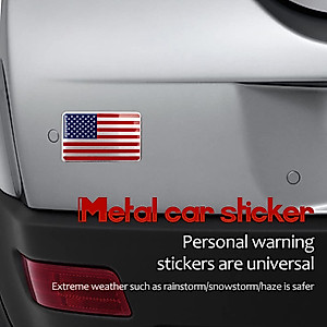 HAOBO 2PCS America Flag Stickers, American Flag Decals for Vehicles, Metal American Flag, Universal Car Decoration Accessories Embossed 3D Metal American Flag Car Decal for Car Truck SUV