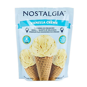 Nostalgia Ice Cream Mix, Flavors Vanilla and Chocolate, 2 Pack of 8 ounce Delicious Premium Old Fashioned Ice Cream Mix Bundle with 2 Homestay Helpers Wipes