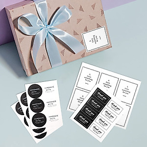 Modixun 160Pcs Black and White Thank You Stickers for Handmade Things, 5x2.7cm/1.97’’x1.06’’ Rectangular Thank You Labels, Appreciation Stickers for Decorative Sealing, Style A