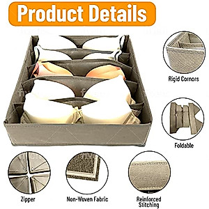 Underwear Organizers for Drawers, 4 piece set. Bra, socks, belts