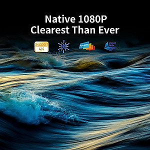 Projector with WiFi and Bluetooth, ASAKUKI Native 1080P 4K Support 450 ANSI Outdoor Movie Proyector, Indoor Home Theater Video Projector w/Portable Bag, Compatible with TV Stick/Phone/iPhone/Laptop