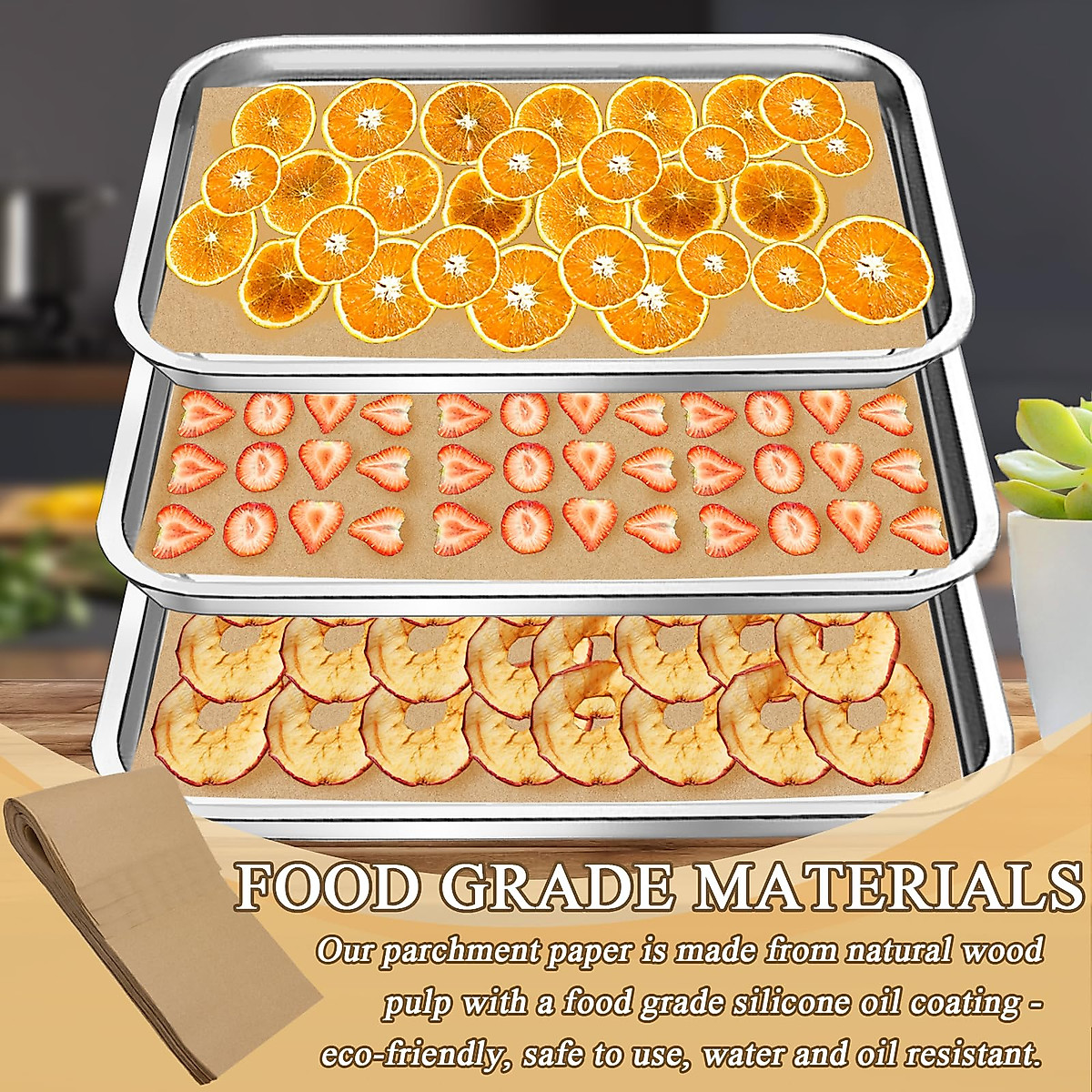 200 PCS Freeze Dryer Tray Mats for Harvest Right Freeze Dryer Large Trays, Non-Stick Baking Mats One-Off Parchment Paper Accessories Compatible with Harvest Right Freeze Dryer Trays (19.9" x 8.4")