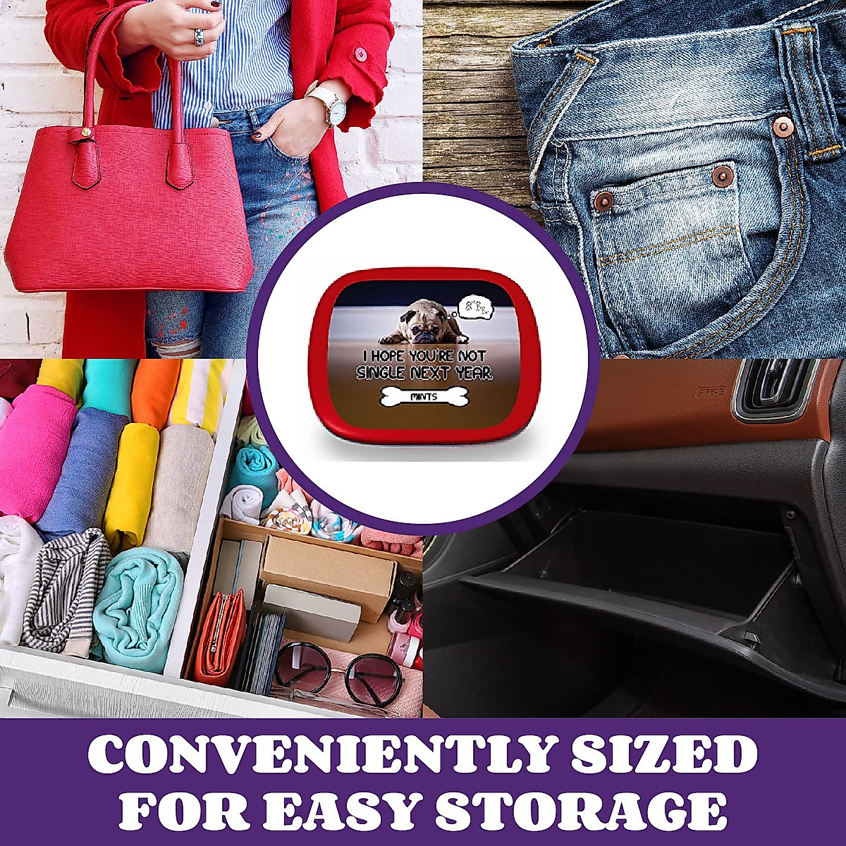 Funny Statement Mints - Breath Fresheners for Adults - Mens Gag Gifts, Stocking Stuffers, Candy Basket Fillers - Sugar-Free - Pocket-Size Metal Tins (Single Pup)