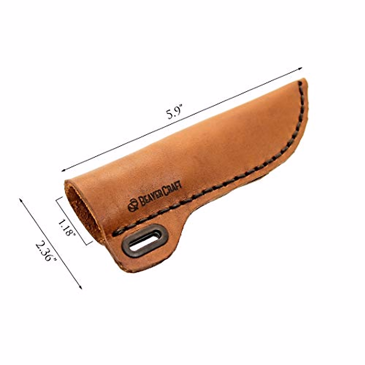 BeaverCraft Knife Leather Sheath SH1 6" x 2.4" Fixed Blade Knife Leather Sheath for Fixed Blade Knives Belt Fits up to 3.5" Blade Knives Genuine Brown Leather Case