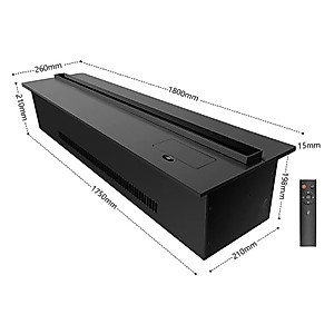 UNNS Water Vapor Fireplace 70.8" ​Recessed Electric Fireplace ​Low Noise Adjustable 13 Color 3D Flame ​Fireplace with ​Remote, Overheating Protection,Black Electronic Fireplace