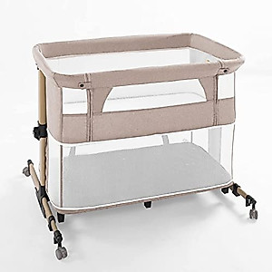 nordmiex Baby Crib,Baby bassinets Crib for Newborn,Adjustable Baby Bed for Infant/Baby,Beige