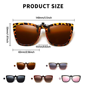 Long Keeper Polarized Clip on Sunglasses Over Prescription Women Men with UV Protection Clip on Cat Eyeglasses