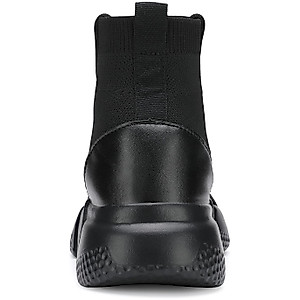 Santiro Women Walking Shoes Fashion Sock High Top Sneakers Comfortable Gym Tennis Shoes Casual Lightweight Running Shoes All Black US 8.5