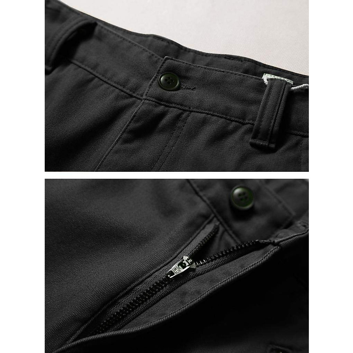 AKARMY Men's Fleece Lined Hiking Pants Outdoor Cargo Pants Casual Work Ski Pants with 8 Pockets Black 42