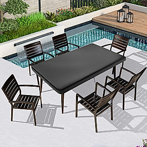 Outdoor Outdoor Table Cover Rectangel,Waterproof Patio Table Top Cover,Garden Furniture Cover Fitted70x39inches Rectangle Table, Heavy Duty Table Cover for Outdoor Indoor,Size 70" L x 39" W x 5.9'' H