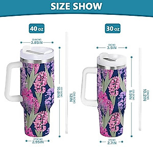 RPLIFE Floral Hyacinth Purple Tumbler, Stainless Steel Bottle, Insulated Tumbler, Tumbler for Men