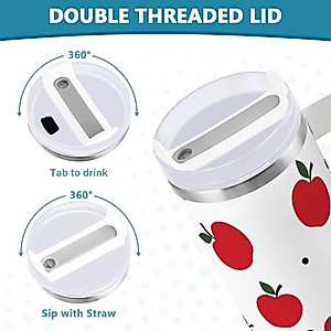 Cute Fruit Stainless Steel Vacuum Insulated Tumbler with Straw and Handle for Water, Insulated Tumbler Cups 30 OZ / 0.89 L