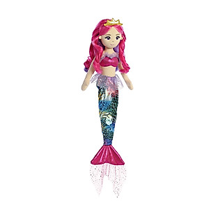 Aurora® Enchanting Sea Sparkles™ Rainbow Fuchsia™ Stuffed Doll - Imaginative Play - Magical Companions - 18 Inches