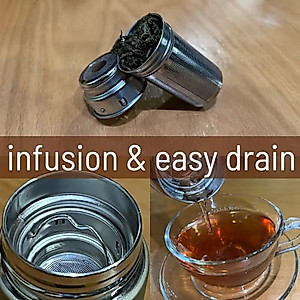 Travel Coffee Mug - 15 oz Stainless Steel Tumbler with Lid, Insulated with Long Infuser for tea also