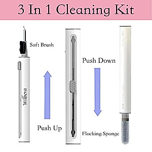 Wilbeva Cleaner Kit for Airpods Pro 1 2 3 Samsung MI Android Earbuds, Multifunctional Cleaning Pen for Bluetooth Earphones & Headphones Case Cleaning Tools with Soft Brush