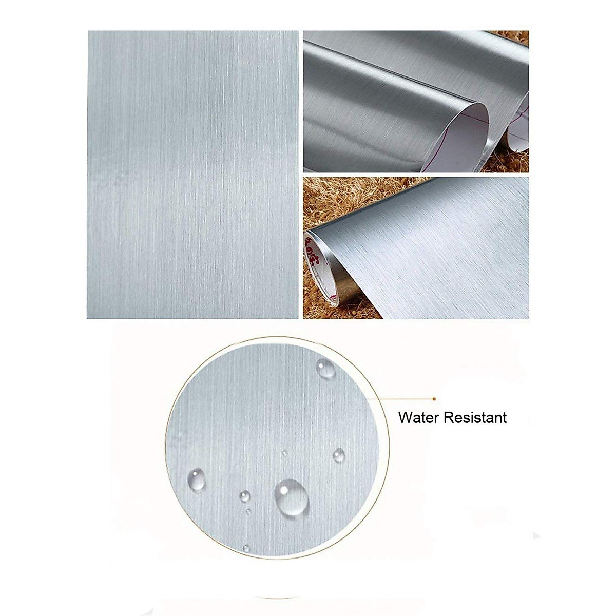 GLOW4U Peel and Stick Brushed Stainless Steel Contact Paper Self Adhesive Vinyl Film Shelf Liner for Covering Backsplash Oven Dishwasher Pantry Appliances (24 x 117, Silver)