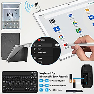 2 in 1 Tablet 10.1 Inch, Android 11.0 Tablets, 64GB/128GB ROM, Dual 4G Cellular with Keyboard, 18MP Camera, Octa-Core Processor, WiFi, GPS, Bluetooth, Google Certified Tablet PC(2023 Silver)