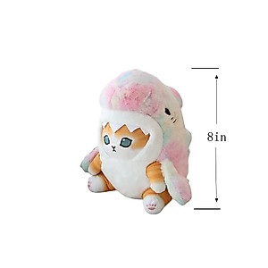 DSWUJHI 8'' Cute Shark Cat Plush Toy Fried Shrimp Cat Stuffed Animal Plushies Doll,Soft Stuffed Shark Kitten Pillow Christmas Birthday Gifts for Kids Boys Girls (Grey Blue+Dazzling Gold)