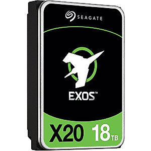 Seagate ST18000NM003D 18TB Exos X20 SATA Hard Drive, 3.5" HDD, SATA 6Gb/s, 7200rpm, 256MB Cache, 512E, 4.16ms, NCQ
