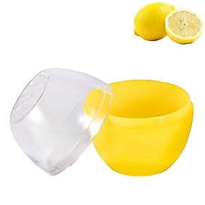 JIANWEI Lemon Keeper Lemon Saver, Lemon Storage Containers Reusable Lemon Holder Organizer, Kitchen Storage Container Safe Transparent Lid(Yellow)
