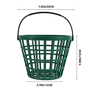 Toddmomy 1pcs Golf Ball Basket,Plastic Golf Ball Bucket Golfball Storage Container with Handle for Outdoor Sport Stadium Accessories,50pcs Ball