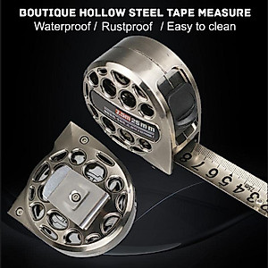 Celkey Tape Measure 25 ft Measuring Tape with Durable Hollow Design,Easy-to-Clean Construction,Retractable Mechanism,Stainless Steel Tape