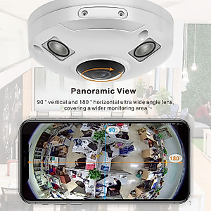 Vonnision 4K POE IP Fisheye Camera, 1.7mm Lens, 49ft Infrared, WDR, Metal housing, IP66 Water-Proof Indoor&Outdoor Panoramic Security Camera(Compatible with Hikvision/Dahua NVRs)