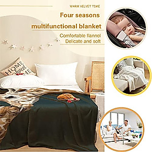 HUGDIY Giraffe Fleece Throw Blanket 43"x56", Soft Cozy Blanket, Lightweight Fuzzy Fluffy Plush Blanket for Bed Sofa Travel