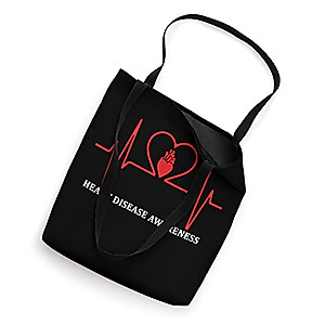 Red Heart Disease Awareness In February Heart Health Month Tote Bag