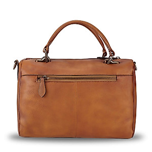 IVTG Genuine Leather Satchel Purse for Women Vintage Handmade Top Handle Bag Crossbody Handbag (Brown)