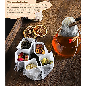200PCS Tea Filter Bags, Tea Bags for Loose Leaf Tea Safe & Natural Material, Disposable Tea Infuser for Loose Leaf Tea, Coffee, Spice, Herbs