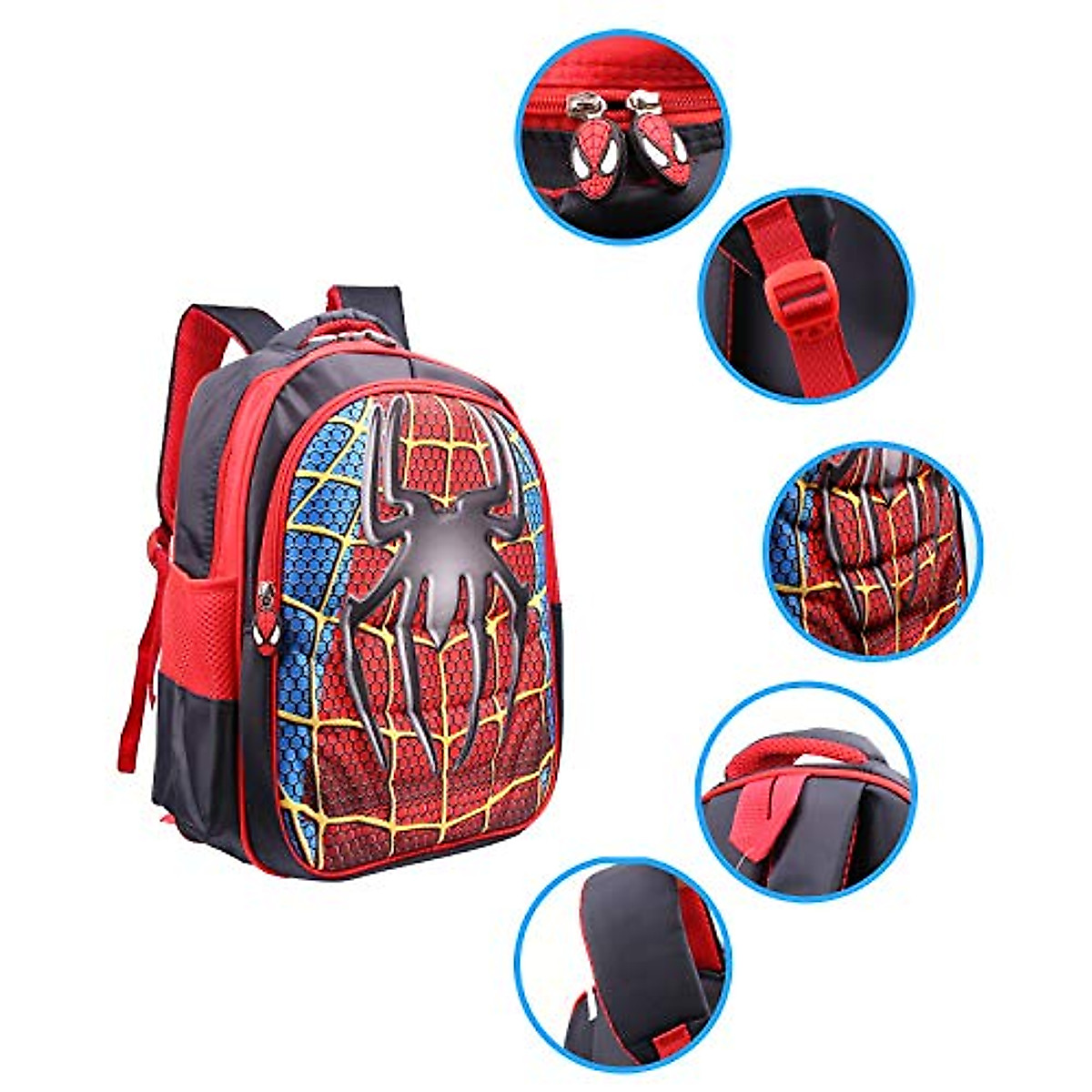 Nicexx Boys Backpacks for Elementary School Spider Cartoon Design Kids School Backpack Lightweight Durable Red SB Sb00