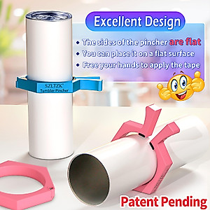 2 Pack Sublimation Tumblers Pinch,Tumbler Clamp for Sublimation,Cup Cradle for Crafting Tumblers,Sublimation Cup Holder Clamp for 20oz Cups,Mug Clamps for Sublimation Tumblers Supplies(Blue&Pink)