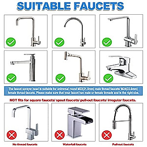Kitchen Sink Faucet Sprayer Attachment, Movable Kitchen Tap Head 360° Rotatable, Anti-Splash Sink Sprayer Faucet Nozzle Head, Water Saving Faucet Aerator