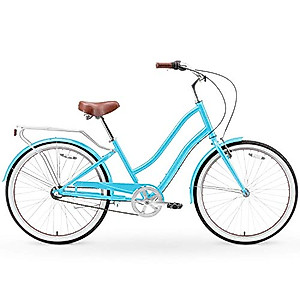 sixthreezero EVRYjourney Steel Women's Step-Through Touring Hybrid Bike, 1/3/7/21 Speed 26" Bicycle, Multiple Colors